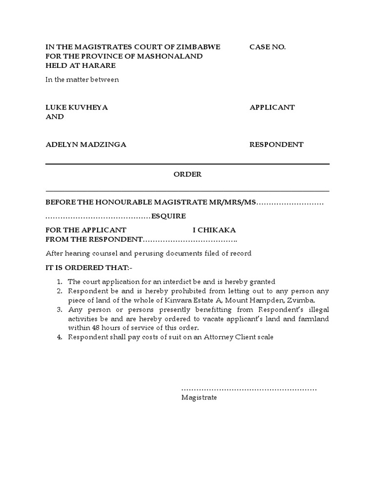Order Interdict | PDF