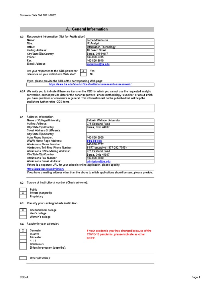Common Data Set 2021 22 | PDF | Act (Test) | Sat