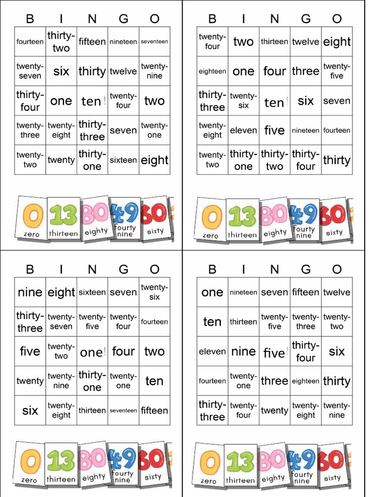 Bingo Numeros en Ingles | PDF
