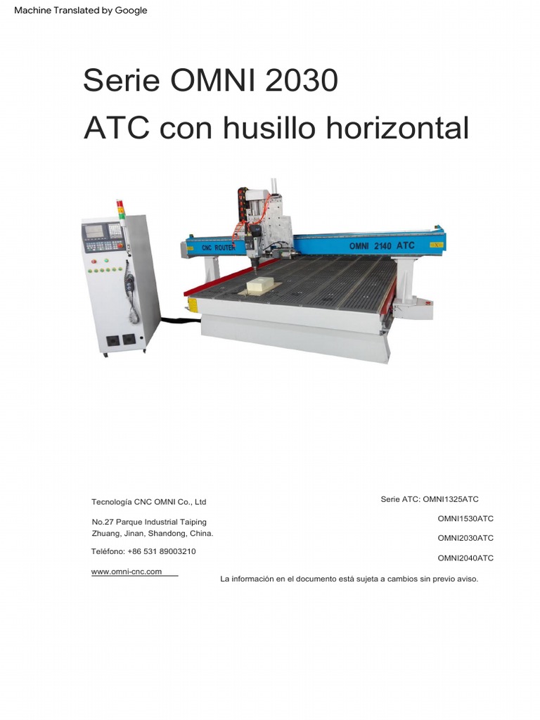OMNI ATC CNC Router Training Manual | Descargar gratis PDF | Control numerico | Mecanizado