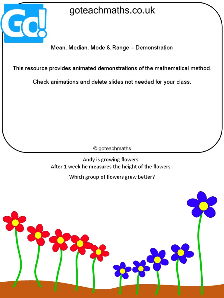 Mean Median Mode Range Demonstration | PDF | Arithmetic Mean | Mean
