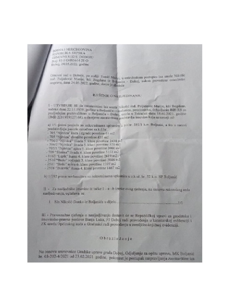 Danko Resenje o Nasledjivanju | PDF