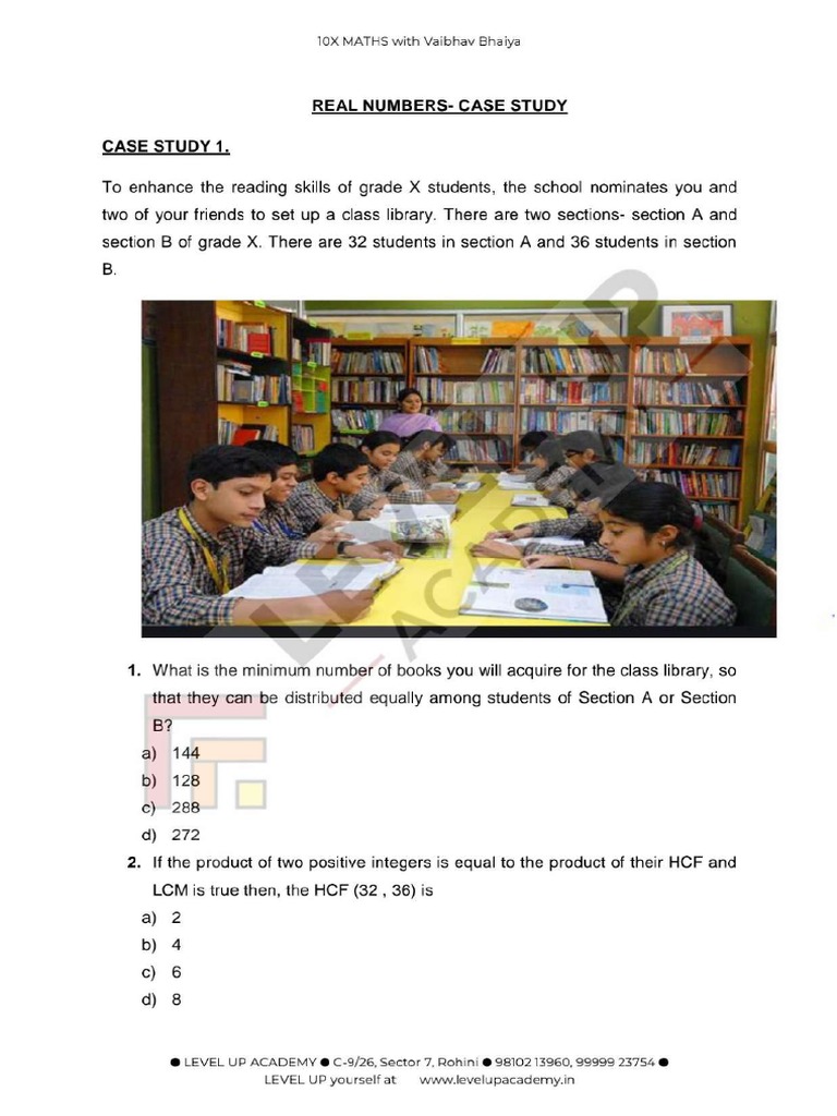 Case Study Real Numbers Questions CBSE Official (1) - Compressed | PDF