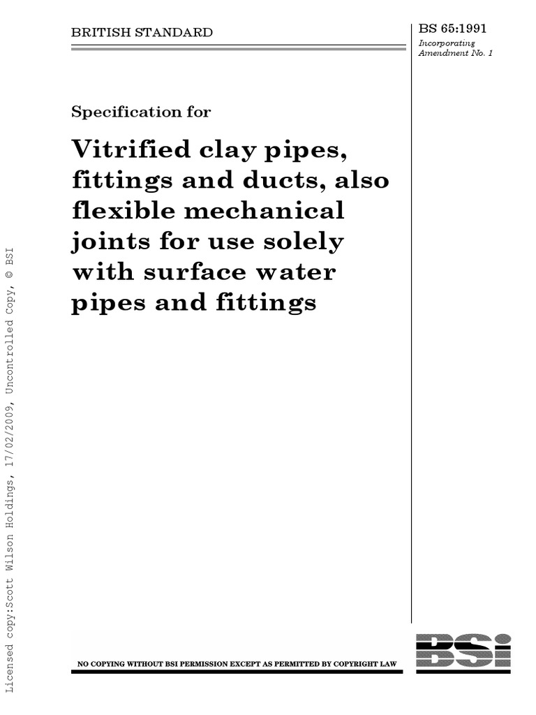 BS 65 | PDF | Pipe (Fluid Conveyance) | Engineering Tolerance