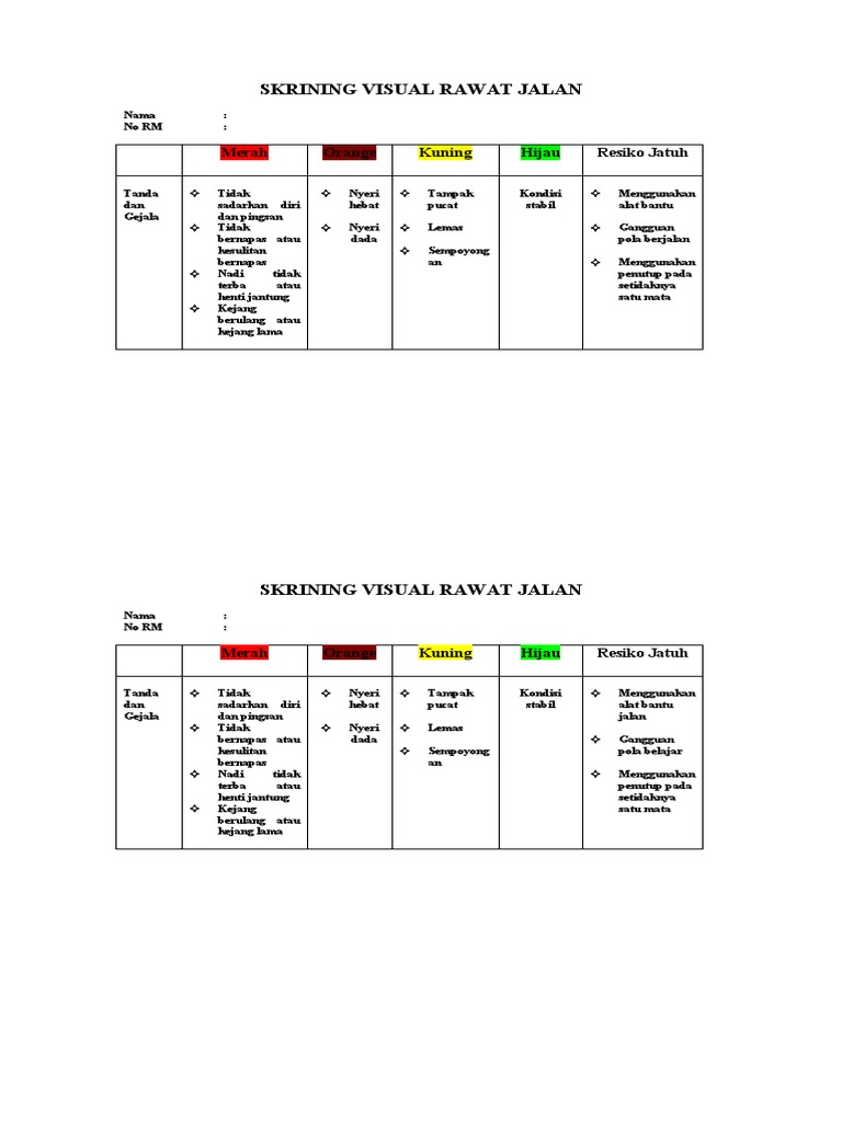 Format Skrining Visual | PDF