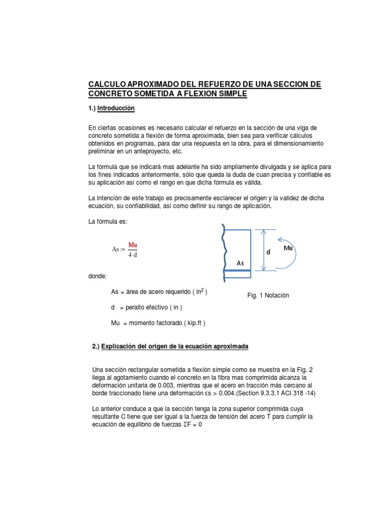 Formula Aproximada de Flexion | PDF | Doblar | Ingeniería de Edificación