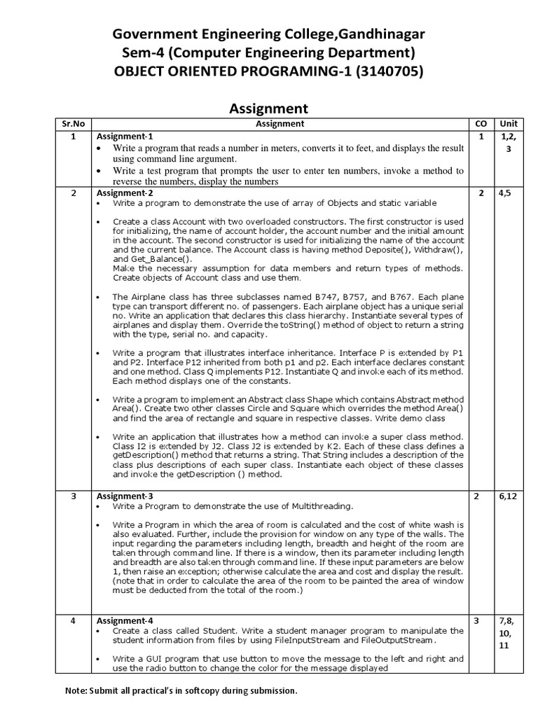 Oop1 3140705 4 2021 Assign | PDF