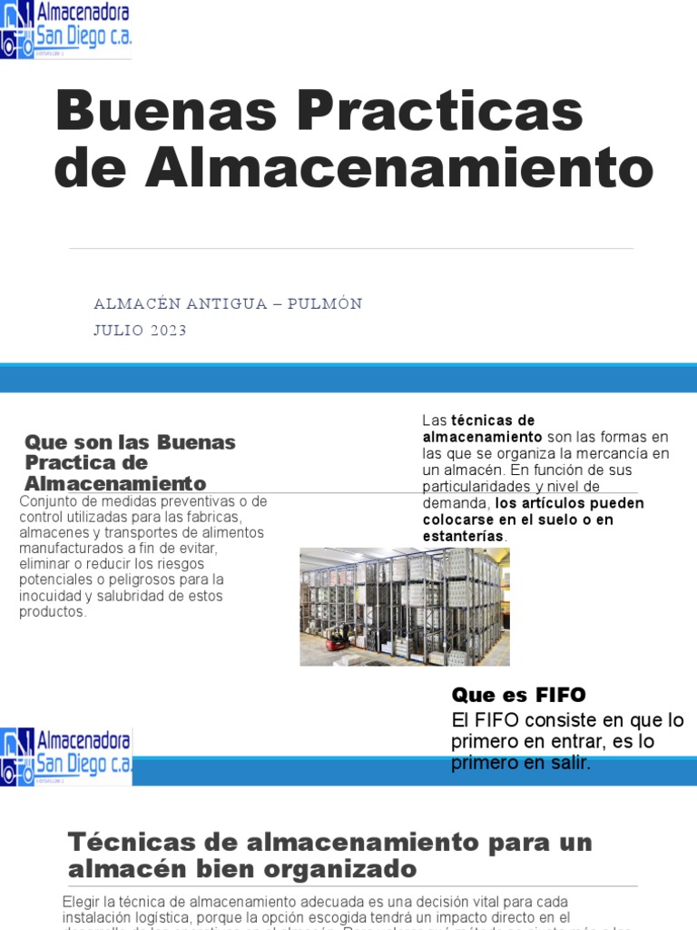 Buenas Practicas de Almacenamiento | PDF | Almacén