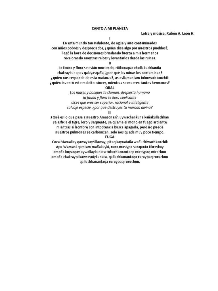 Canto A Mi Tierra | PDF