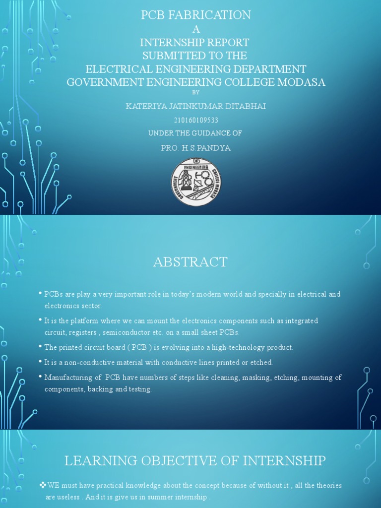 Internship PPT 7th Sem | PDF | Printed Circuit Board | Soldering