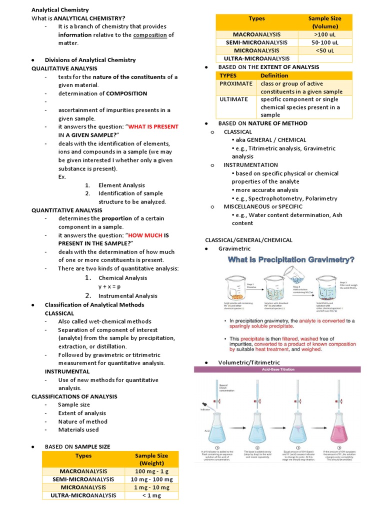 Analytical Chemistry Week 1 | PDF | Analysis | Chemistry