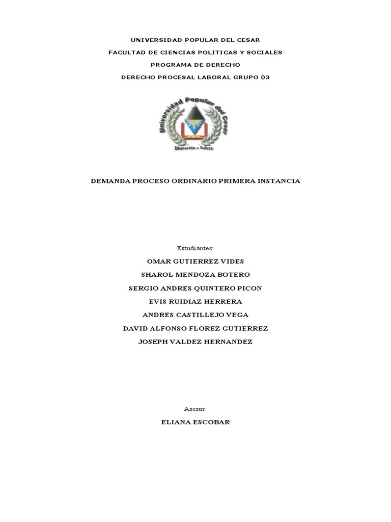 Demanda Laboral De Primera Instancia Pdf Derecho