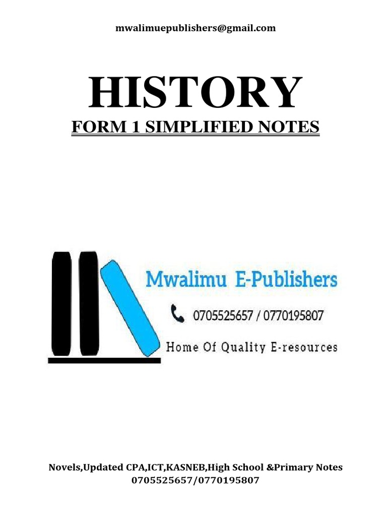 History Form 1 Simplified Notes | PDF | Creationism | Artifact ...