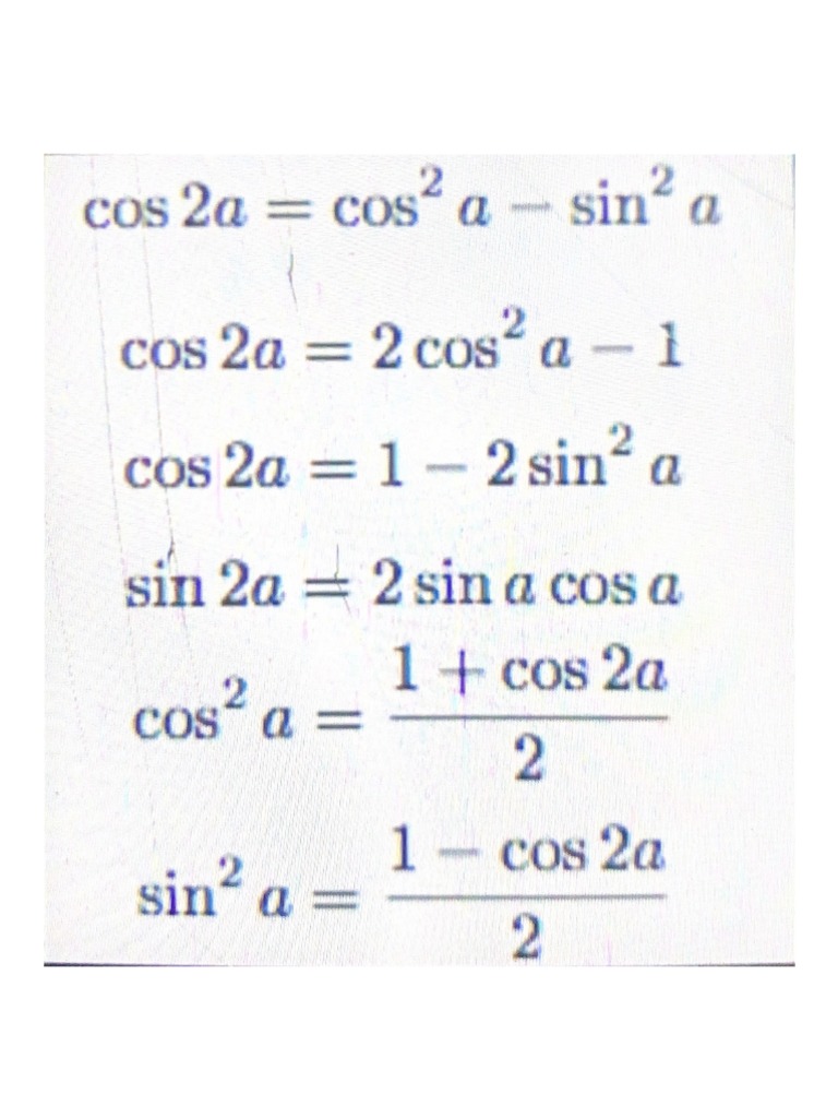 Sin 2a 2 Sin A Cos A PDF
