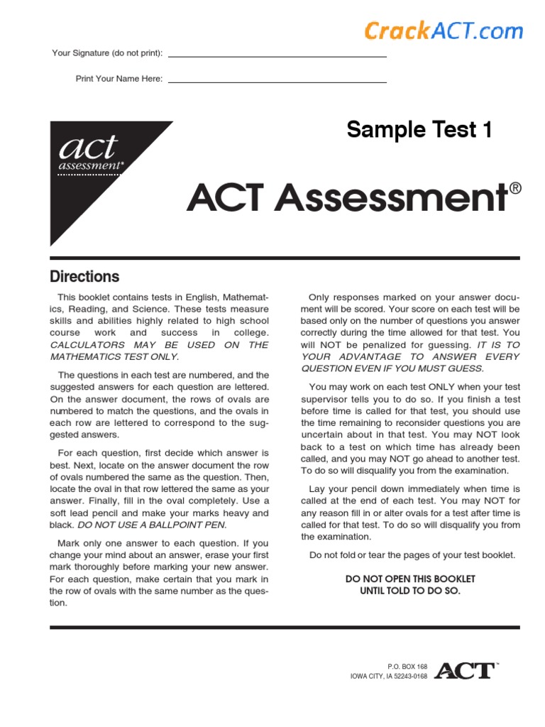 ACT 1996xx Form | PDF