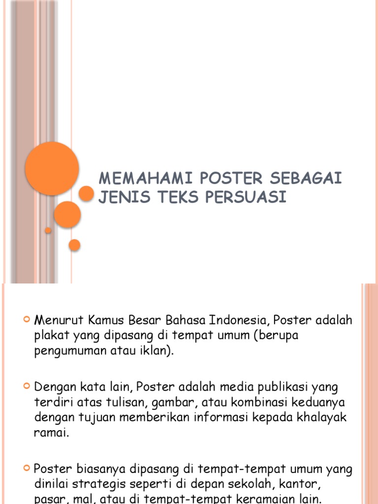 Memahami Poster Sebagai Jenis Teks Persuasi | PDF