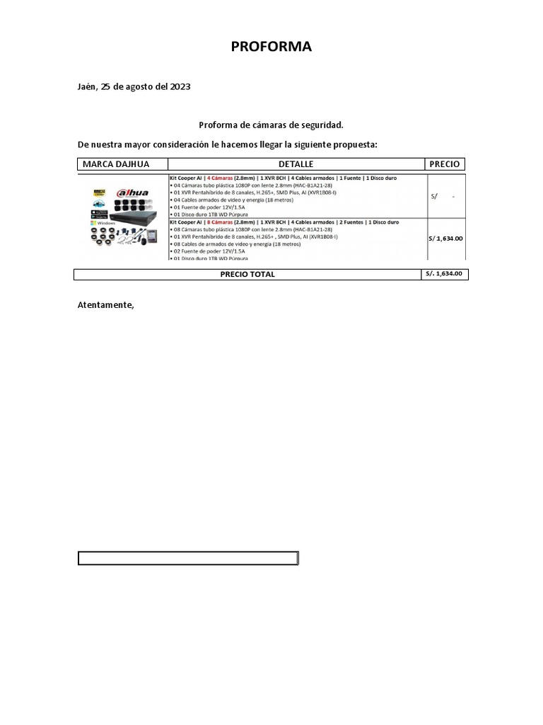 Modelo Proforma 3 | PDF
