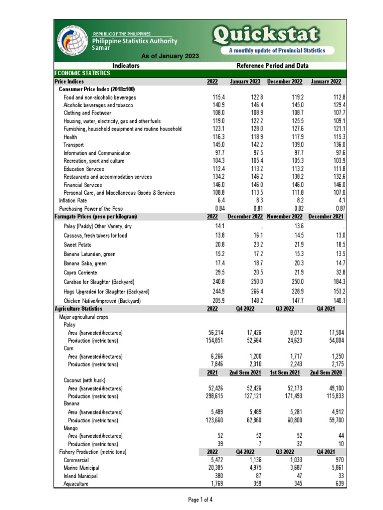 SAMAR Quickstat - January 2023 | PDF | Poverty | Poverty & Homelessness
