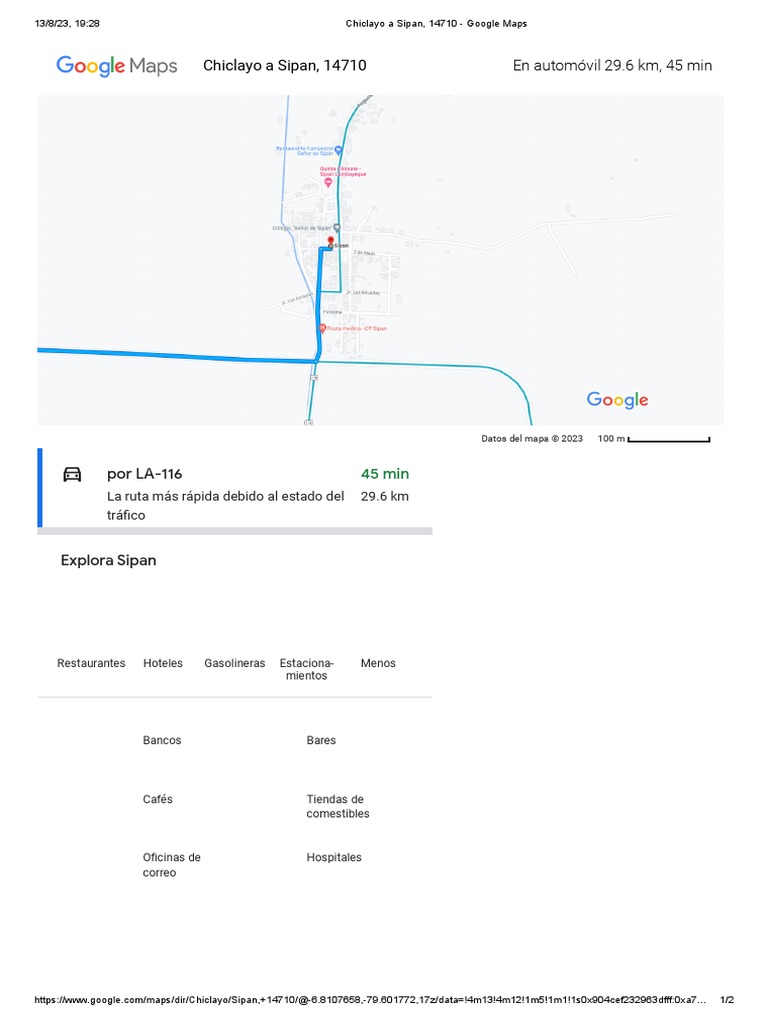 Chiclayo A Sipan, 14710 - Google Maps | PDF