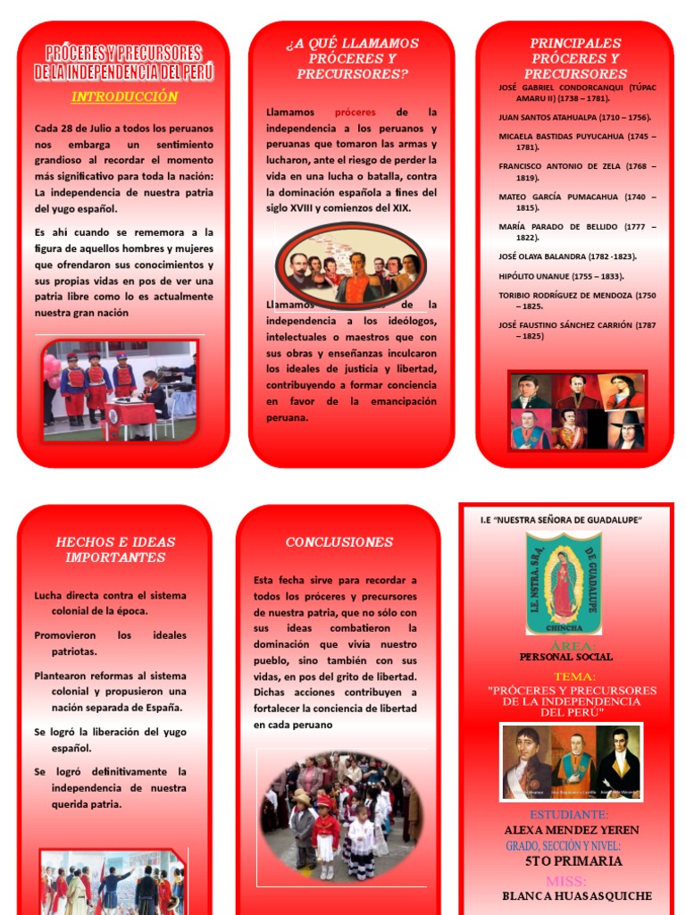 Triptico Proceres de La Independencia | PDF