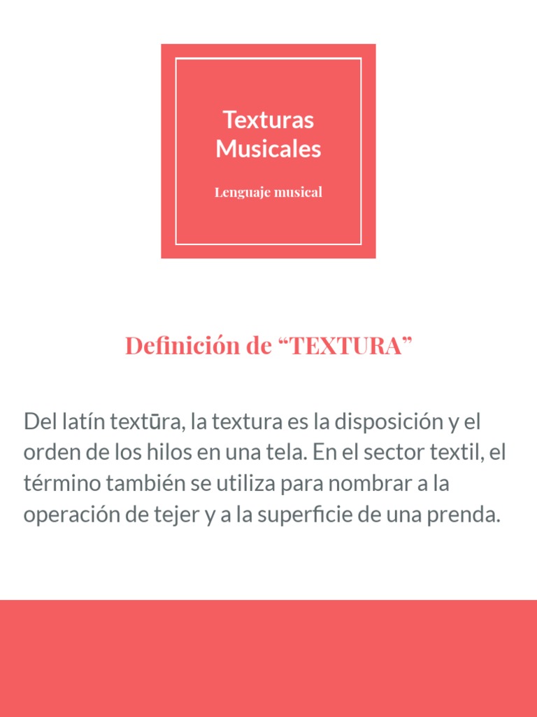 Definición de Textura Musical | PDF