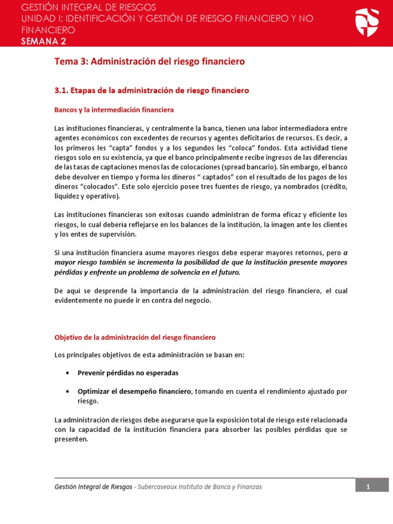 SEMANA 2 Gesti Oacute N Integral de Riesgos | PDF | Bancos | Liquidez de mercado