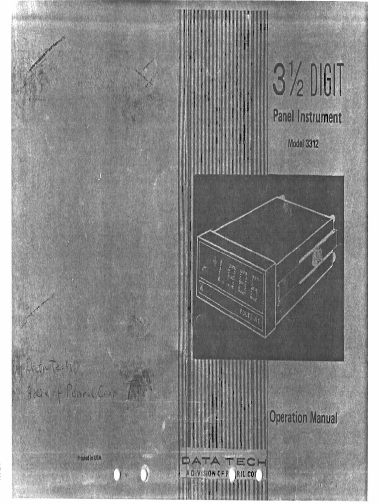 3312 Panel Instrument 3771 | PDF | Electrical Engineering | Computer ...