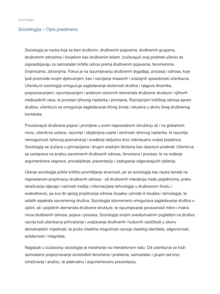 Sociologija Skola | PDF