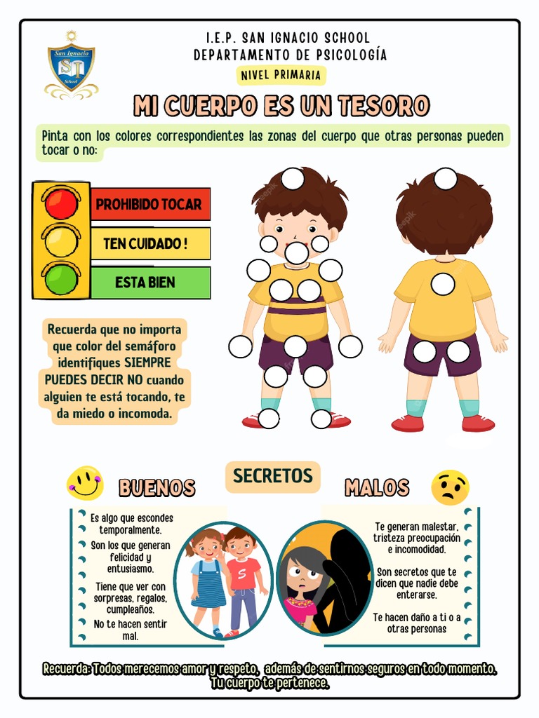Niños - Fichas de Actividad - Mi Cuerpo Es Un Tesoro | PDF
