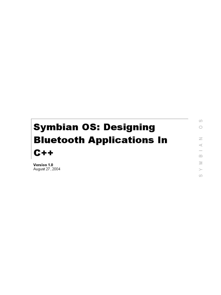 Symbian Os Designing Bluetooth Applications in CPP v1 0 en | PDF | Bluetooth | Network Socket