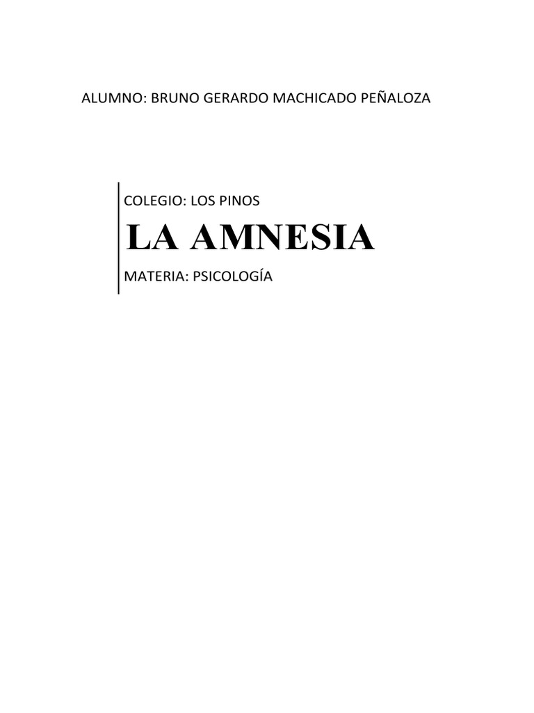 La Amnesia | PDF