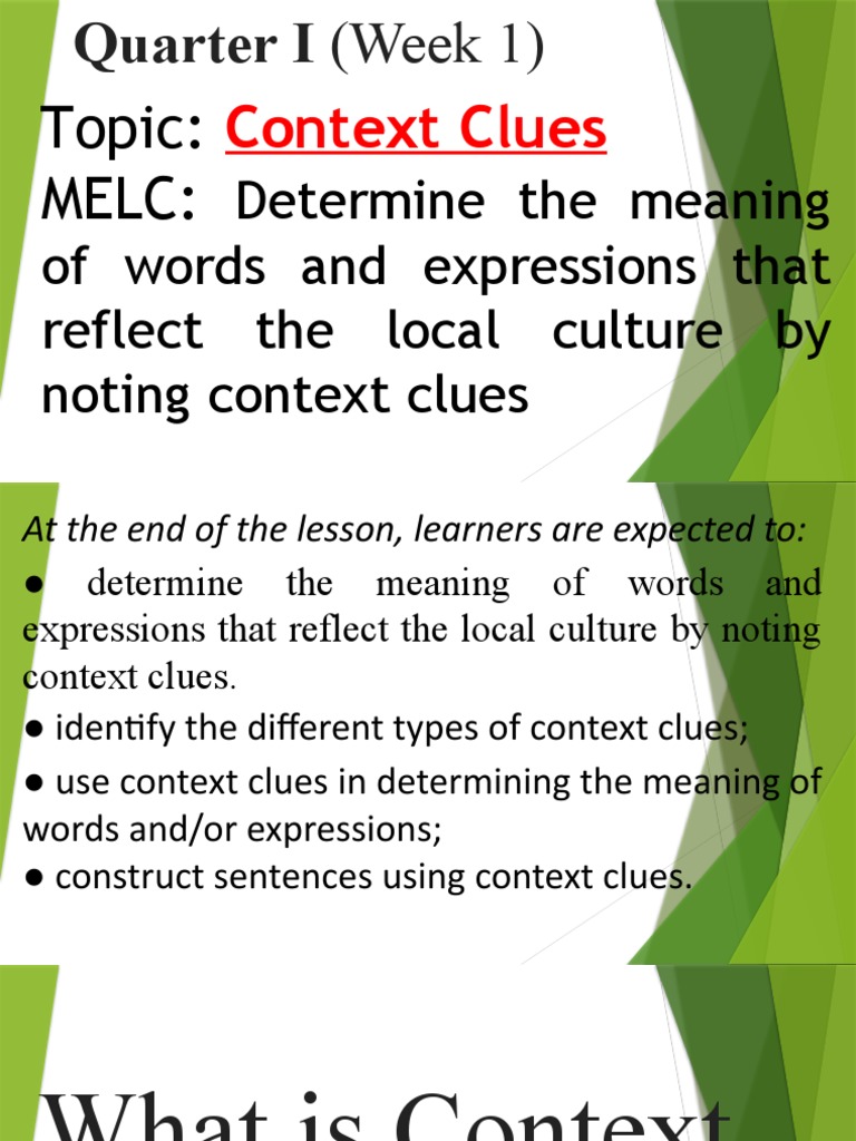 Types of Context Clues - Week1 | PDF