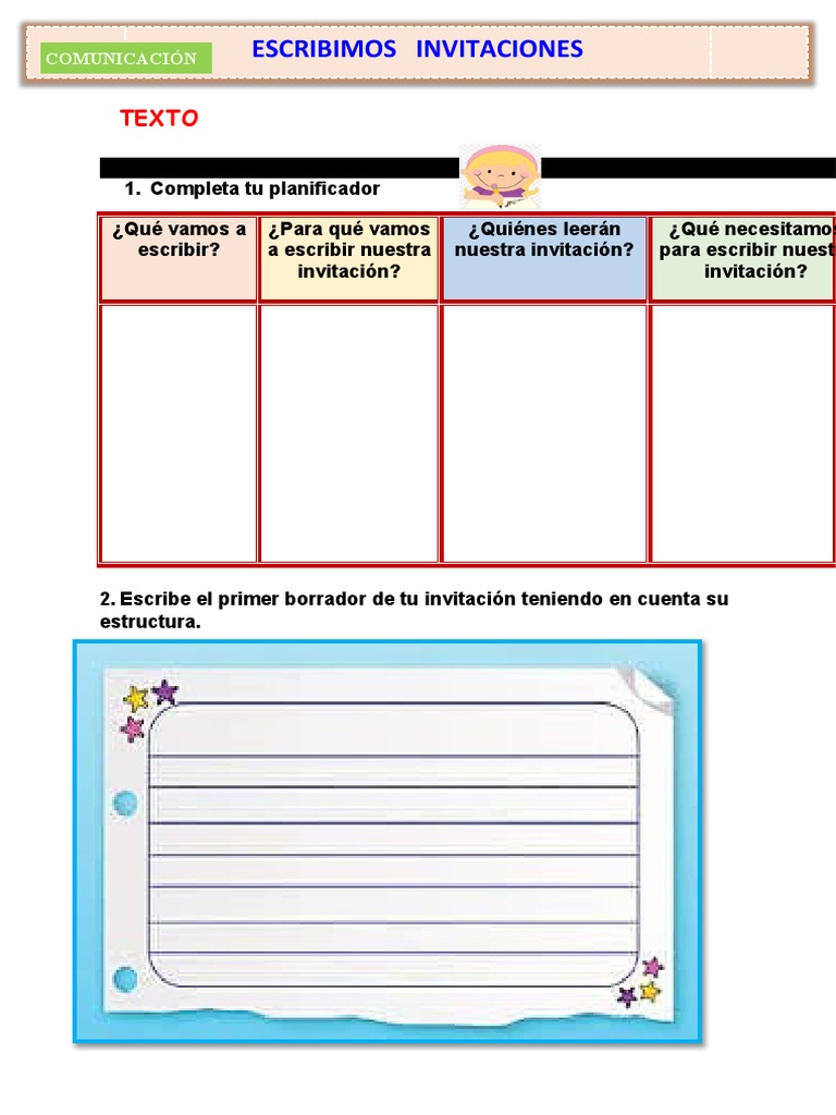 Ficha Escribimos Invitaciones | PDF