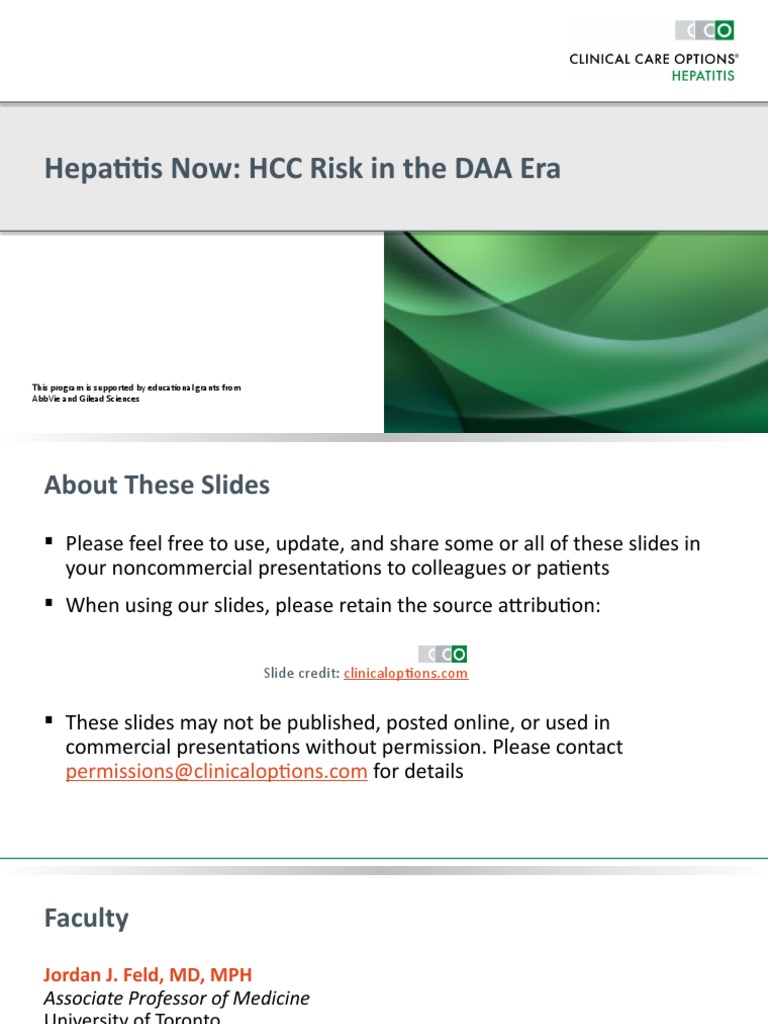 HCC - CCO HepatitisNow2019 HCC Slides | PDF | Hepatitis C | Cirrhosis