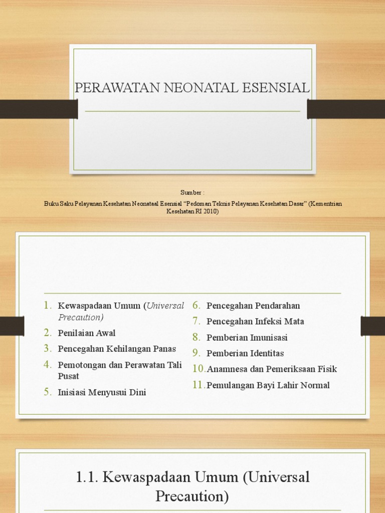 Pelayanan Neonatal Esensial | PDF