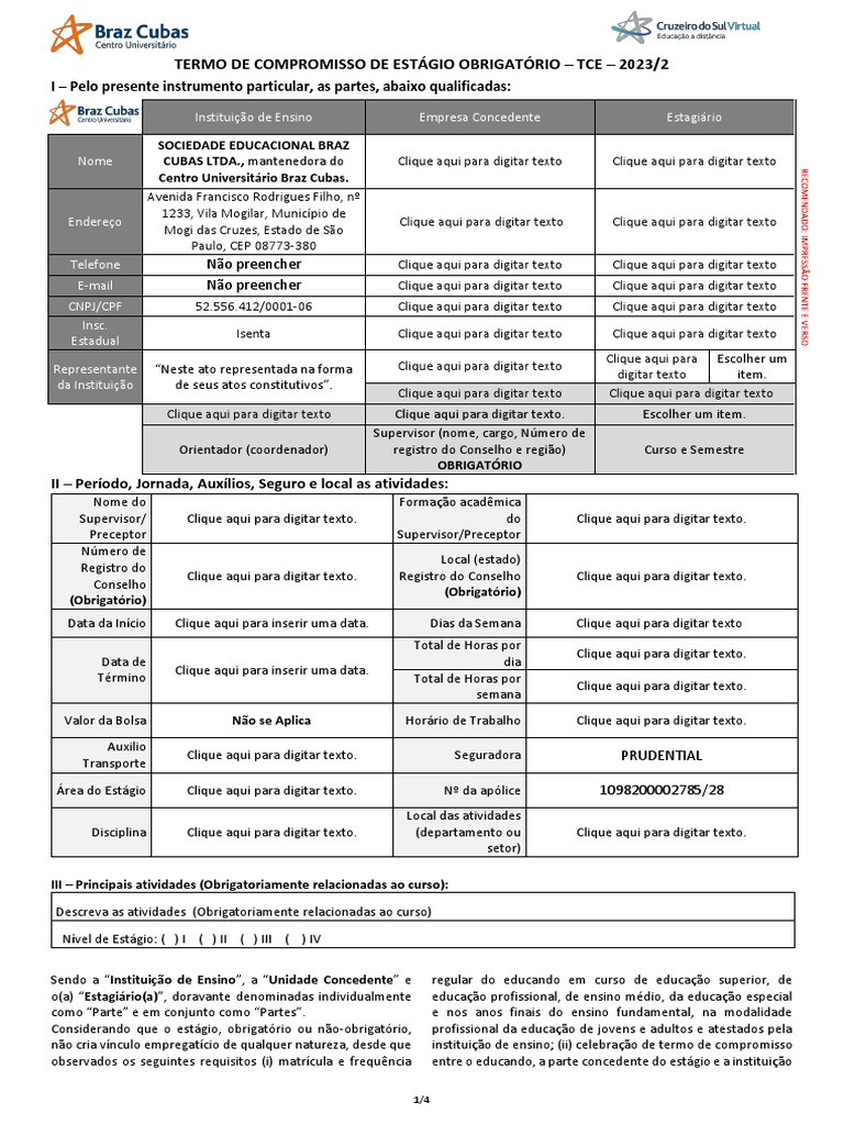 Tce Obrigatorio Braz Cubas | PDF