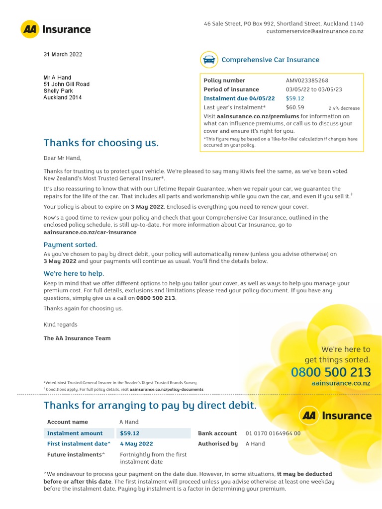Car Renewal Letter AMV023385268 | PDF | Insurance | Vehicle Insurance