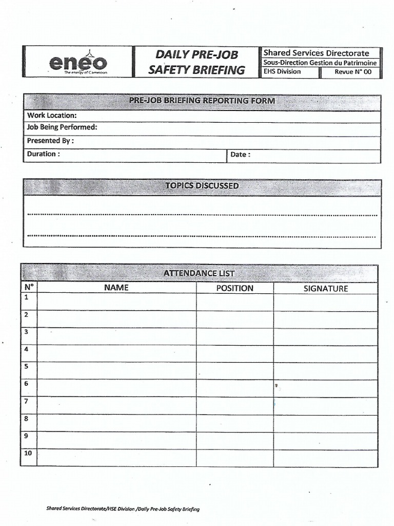 Safety Job Briefing | PDF