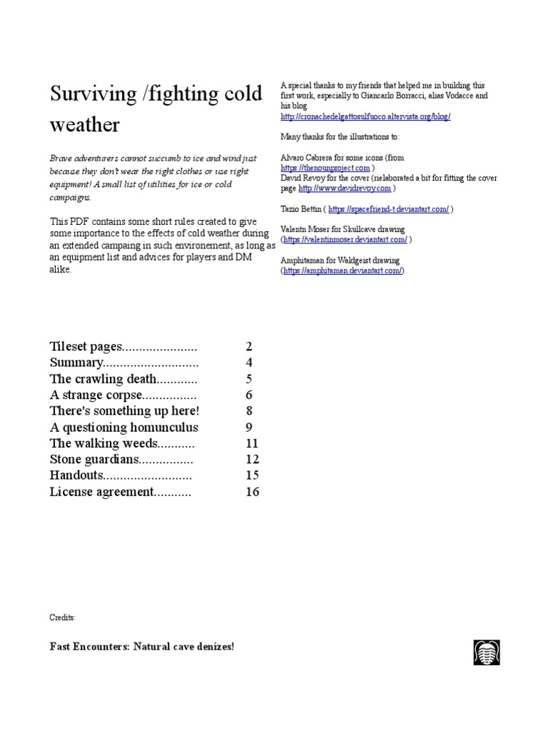 Fighting Cold Weather RPG | PDF | Copyright | License