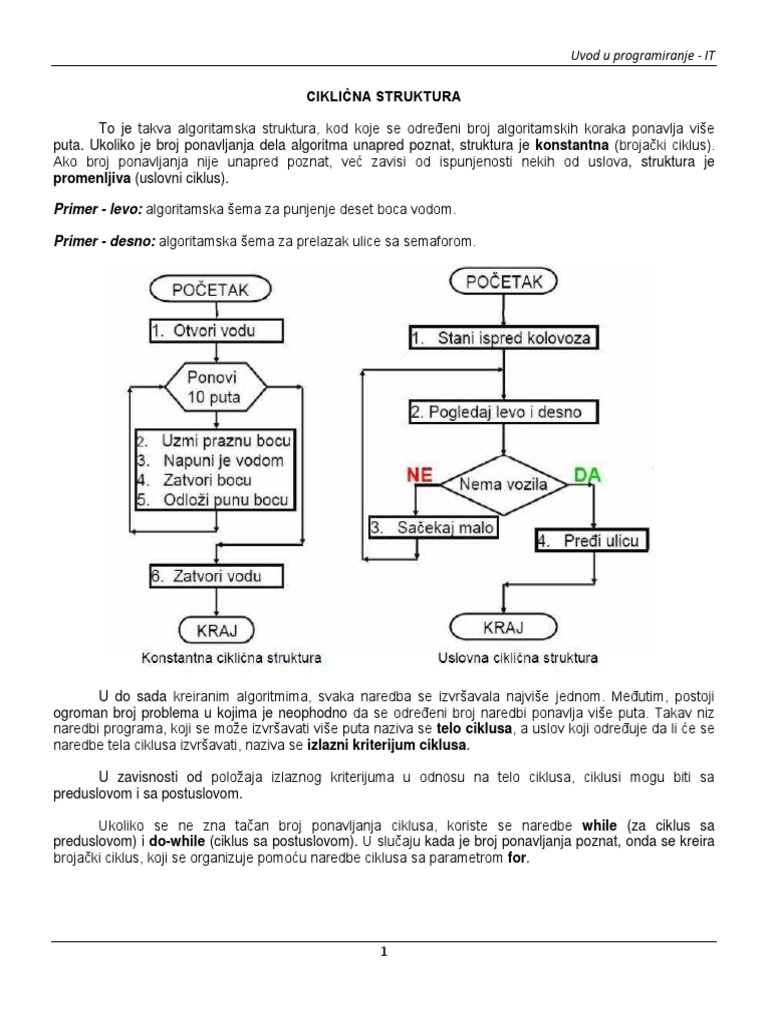 Algoritmi - Ciklicna Struktura | PDF