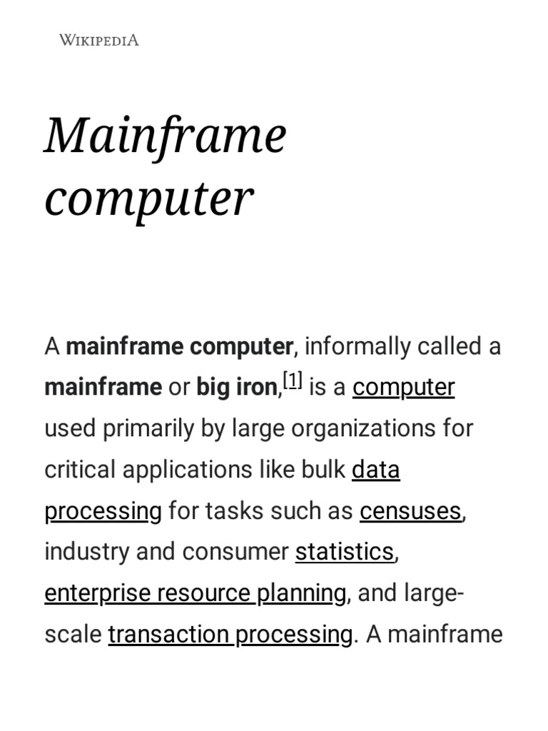 Mainframe Computer | PDF | Mainframe Computer | Information Technology