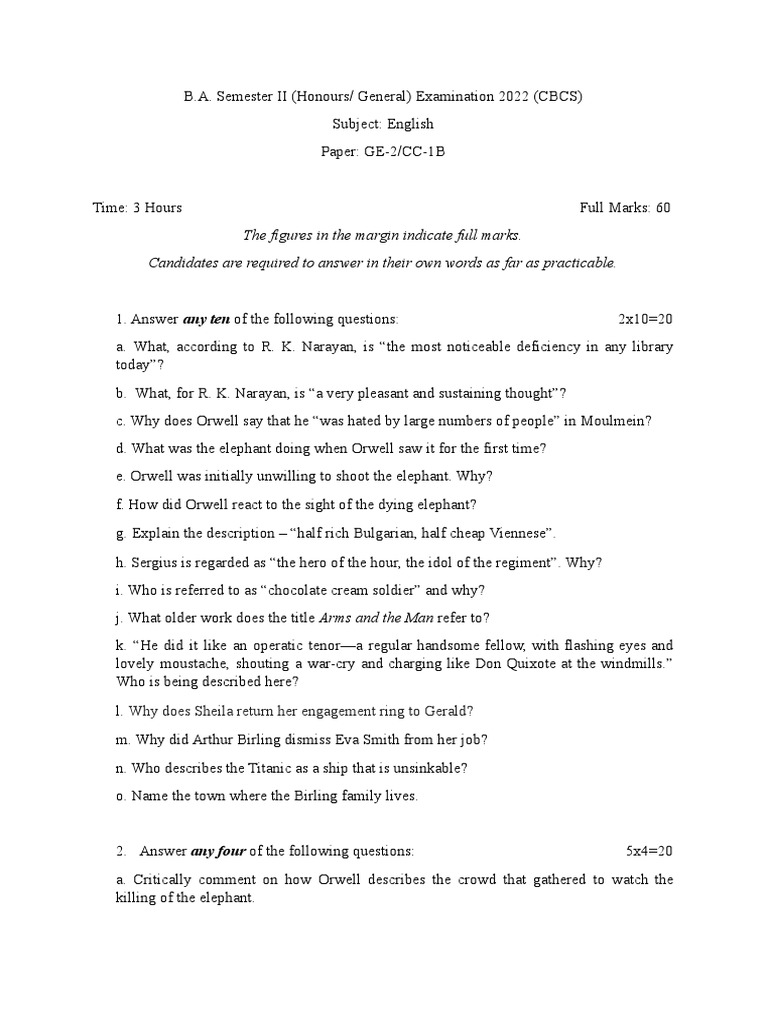 English G 2 GECC 2022 25072022 | PDF | George Orwell