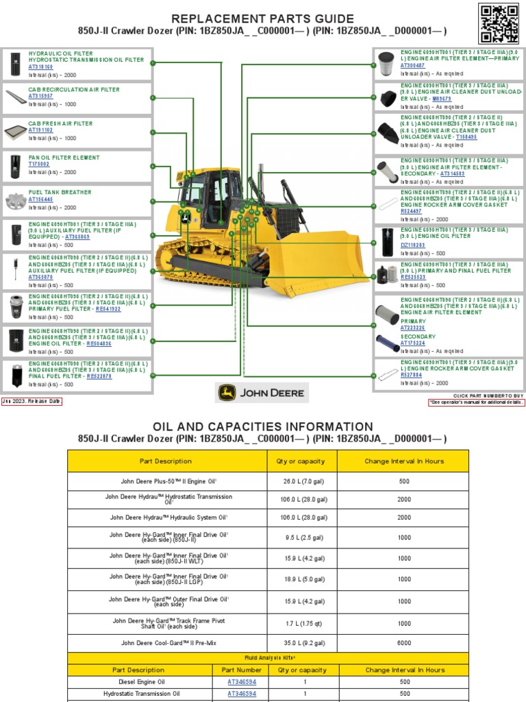 850J II Crawler Dozer PIN 1BZ850JA C000001 PIN 1BZ850JA D000001 ...