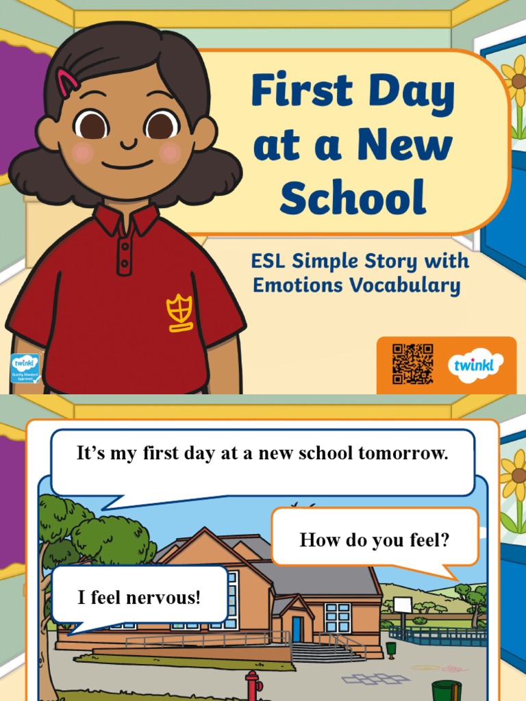 T Eal 1660161722 Esl Simple Story First Day at A New School Ver 1 | PDF