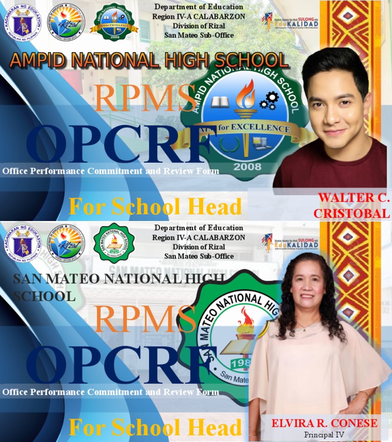 OPCRF Template for School Heads 2024-2025 | PDF