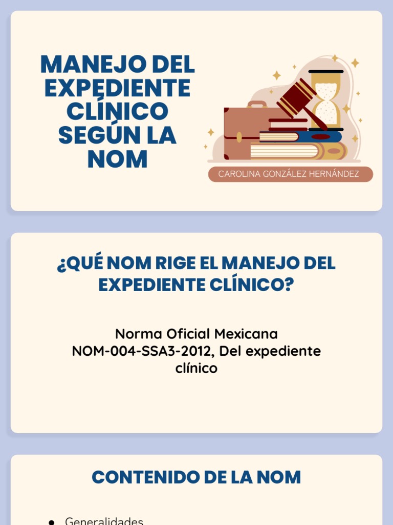 Manejo del Expediente Clínico NOM-004 | PDF | Medicina | Justicia