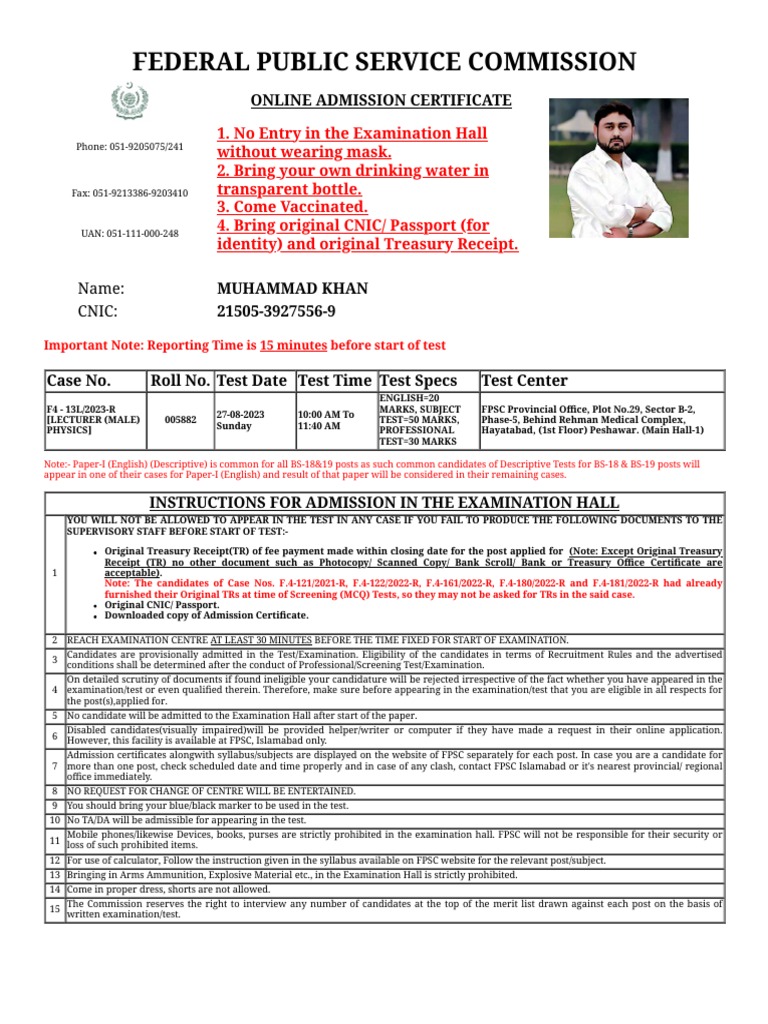 Online - Fpsc.gov - PK FPSC GR Reports GR Phase3 Ac 2023v.php | PDF