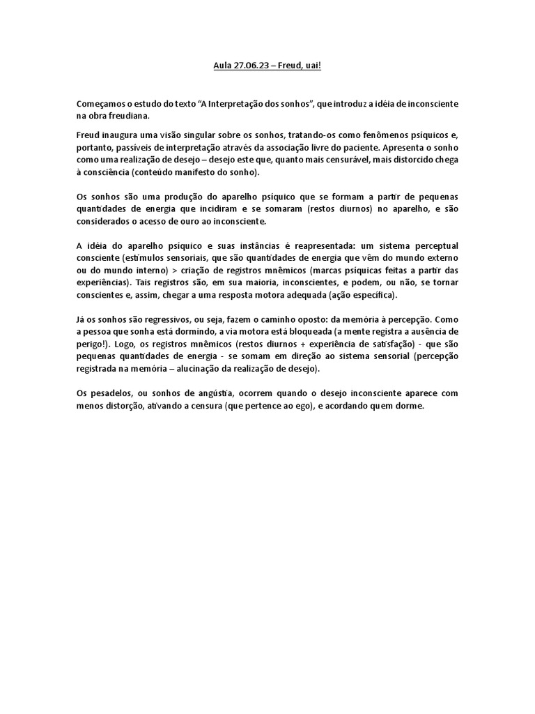 Fundamentos Básicos A Interpretação Dos Sonhos Pdf