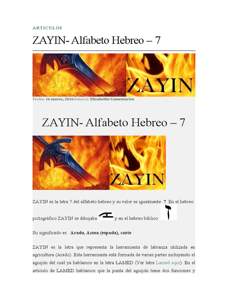 Letra Zayin 7 | PDF | Arado