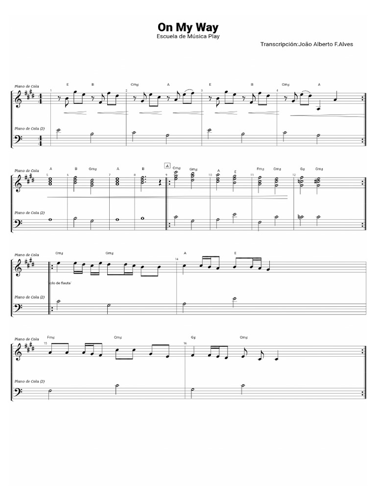 On My Way PIANO | PDF